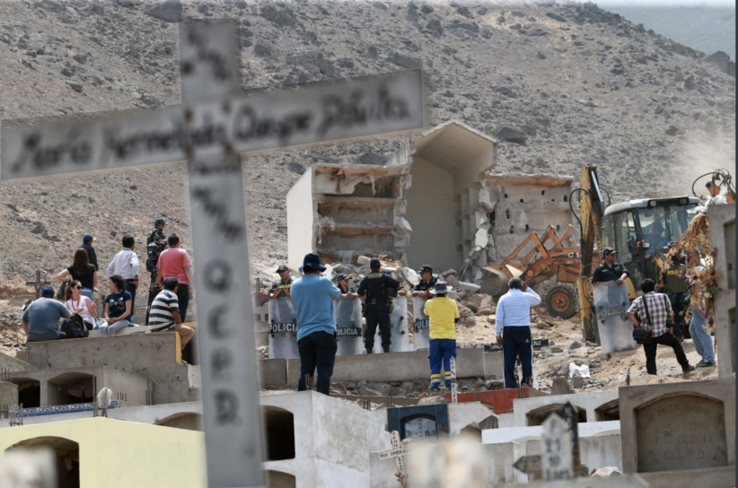 Peruvian police demolish mausoleum for buried Shining Path members